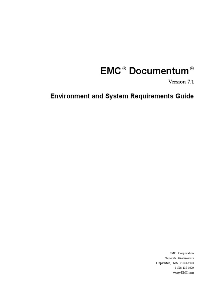 Docu50512 - Documentum-7 1-Environment-and-System-Requirements-Guide | PDF | Operating System ...