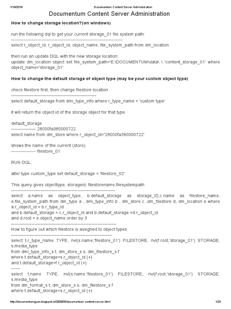 Documentum Content Server Administration | PDF | Windows Registry ...