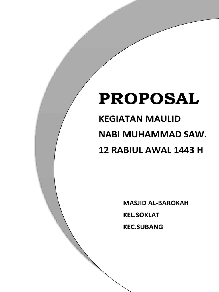 Proposal Kegiatan Maulid Nabi 1443H | PDF