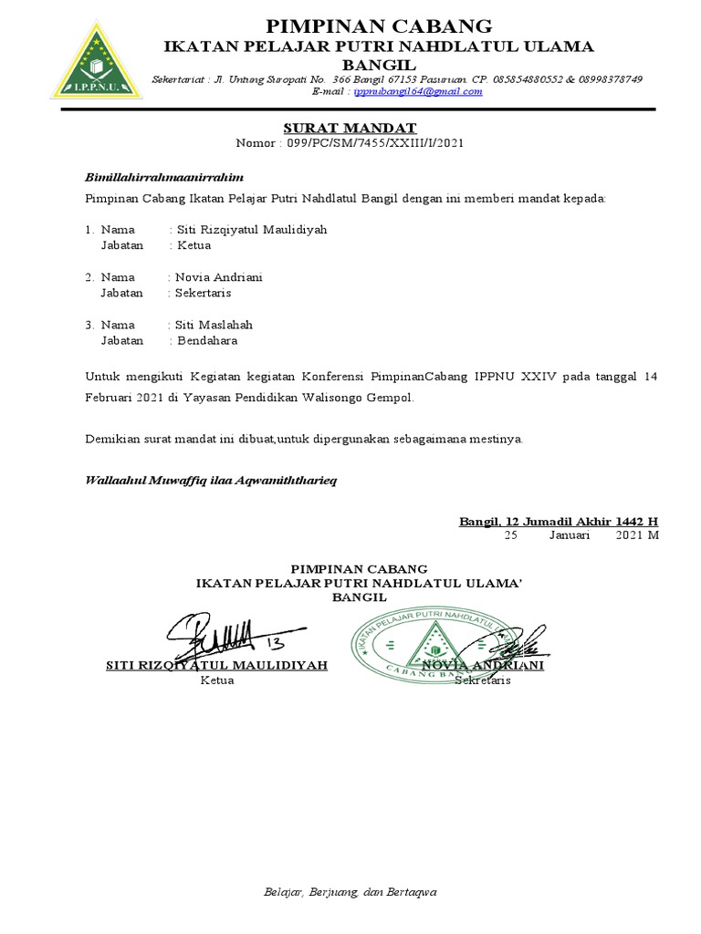 Contoh Surat Mandat | PDF