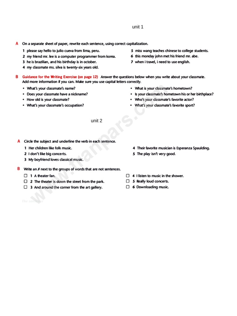 Classmate Information Writing Guide | PDF | Performing Arts