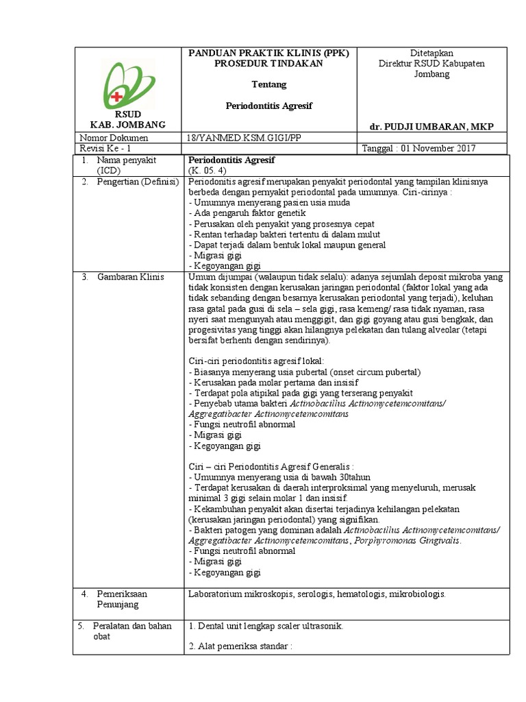 PPK Periodontitis Agresif RSUD | PDF