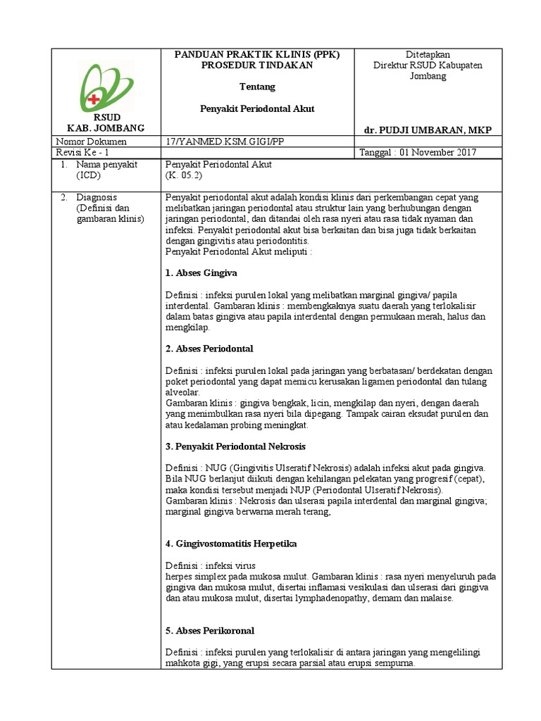 PPK Periodontal Akut RSUD | PDF