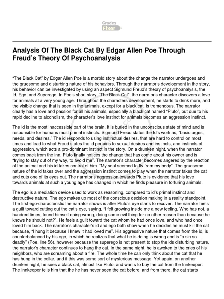 Psychoanalysis of Poe's Black Cat | PDF | Id | Sigmund Freud