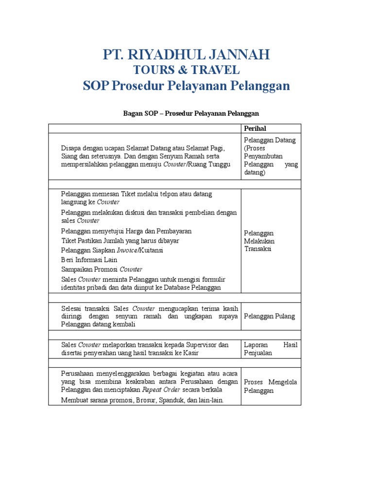 Sop Pelanggan DLL PT | PDF | Pengelolaan Keuangan & Uang