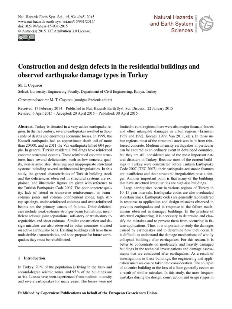 Construction and Design Defects in The Residential Buildings and ...
