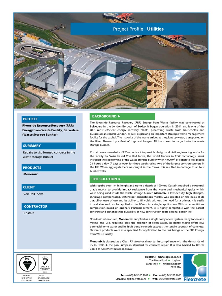 Belvedere Riverside Waste Bunker 1 | PDF | Concrete | Cement