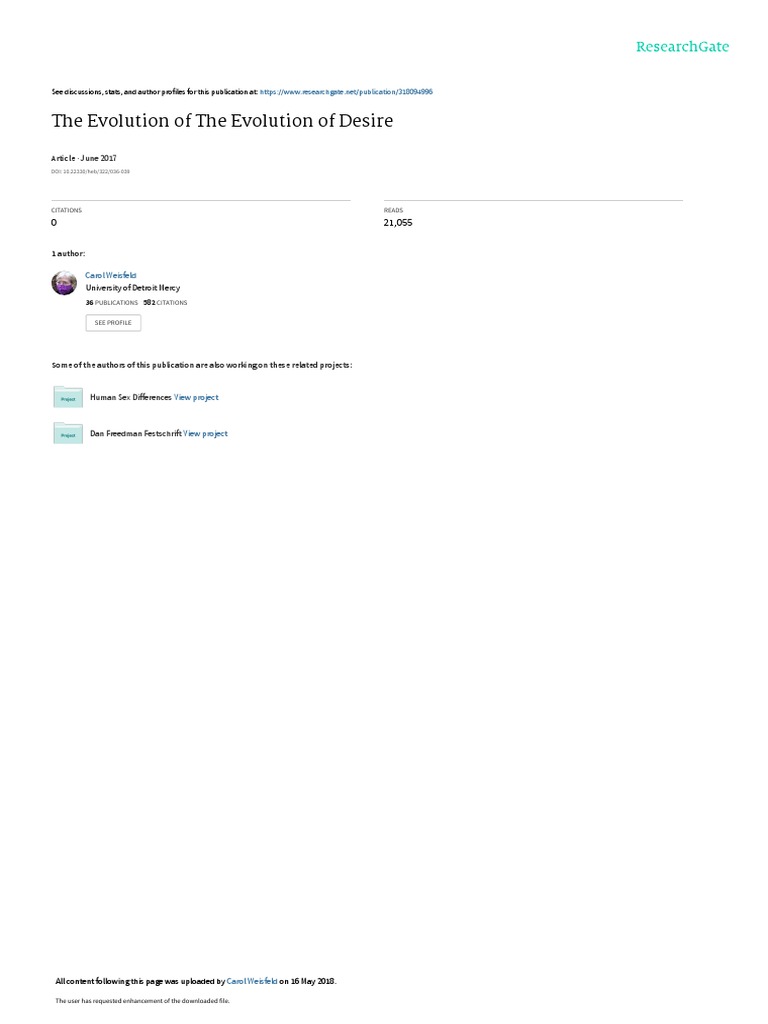 The Evolution of The Evolution of Desire | PDF | Psychology | Sexuality