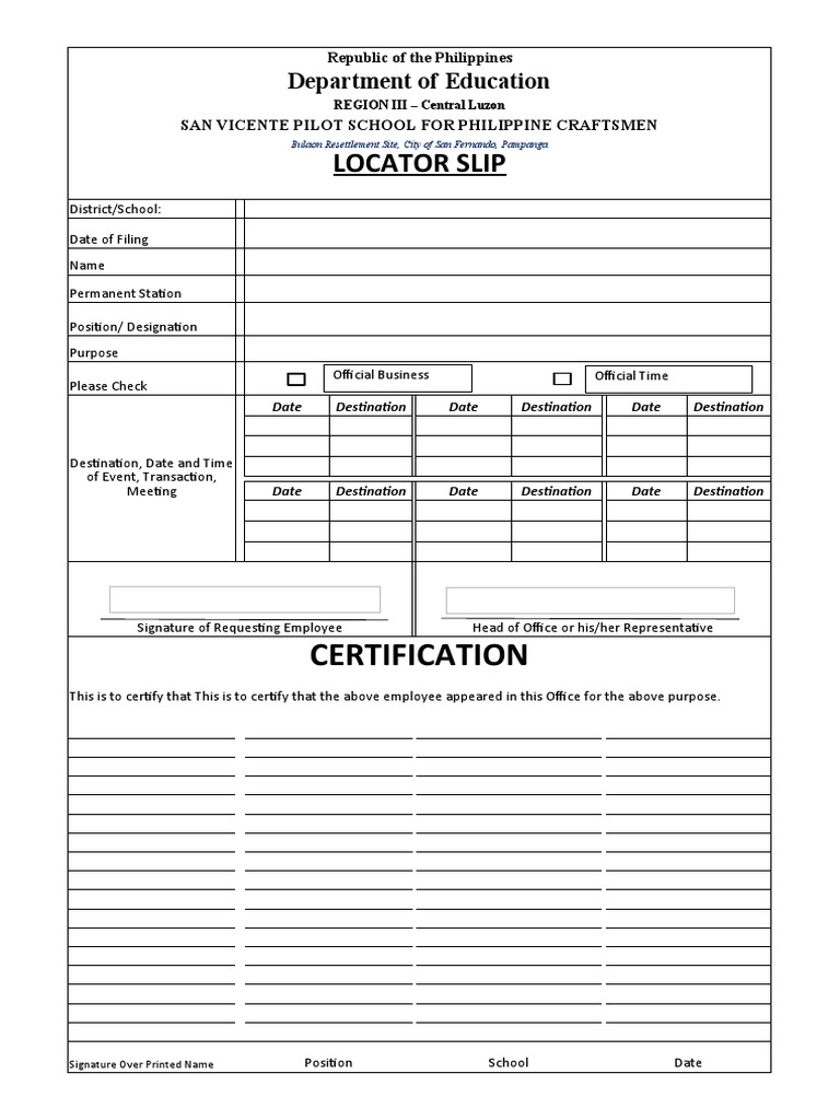 2023 Locator Slip | PDF | Government | Financial Services