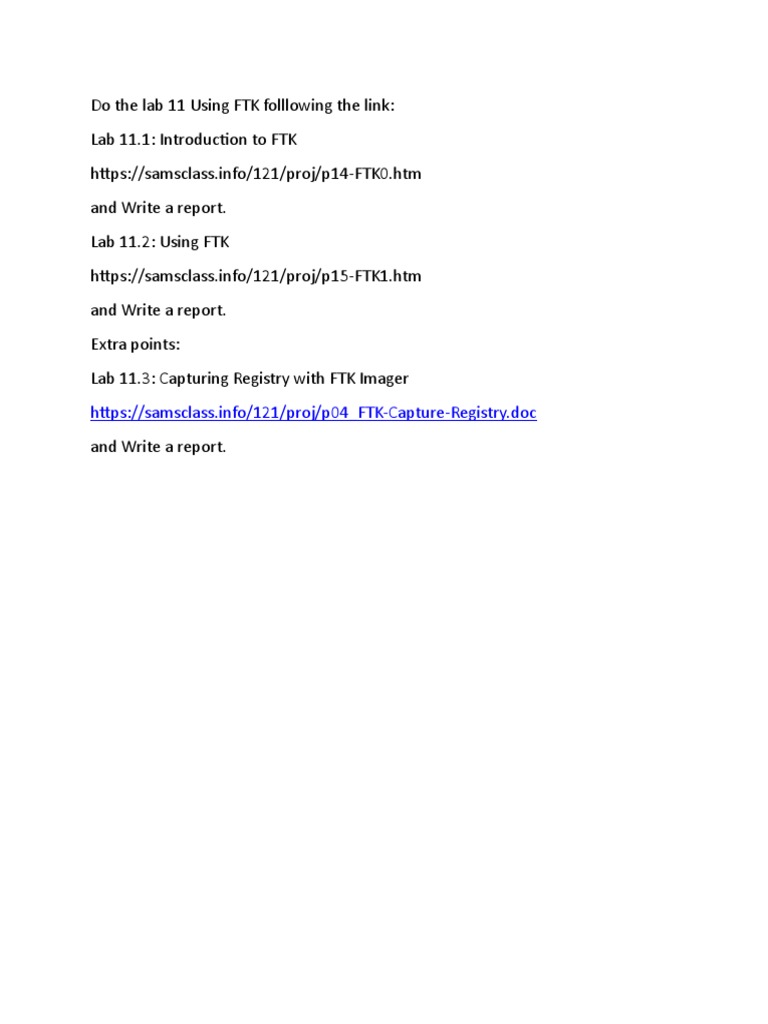 Lab Project 11 Using FTK | PDF | Computers