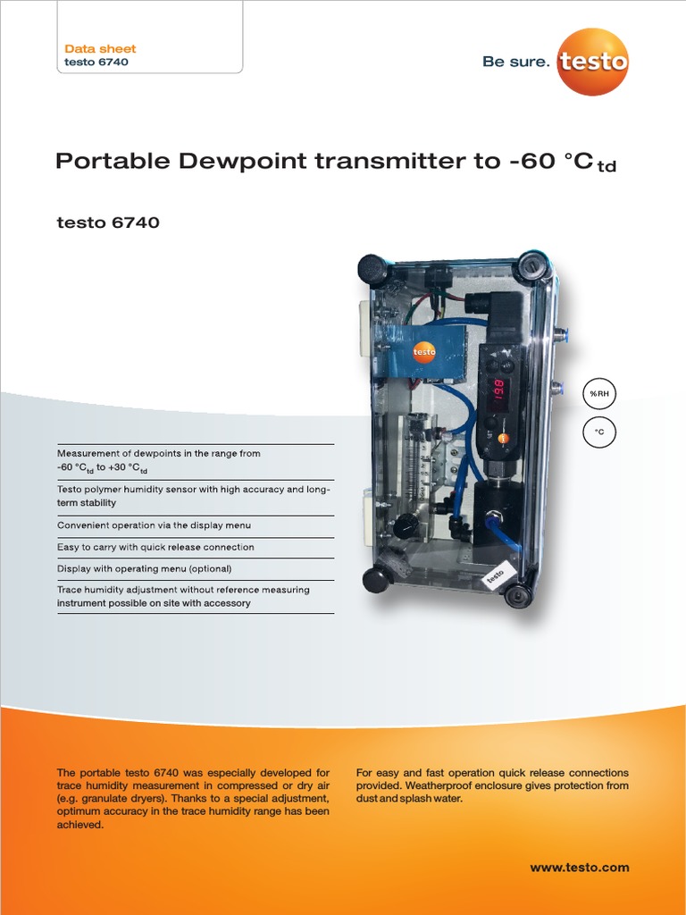 Testo 6740 Datasheet Portable | PDF