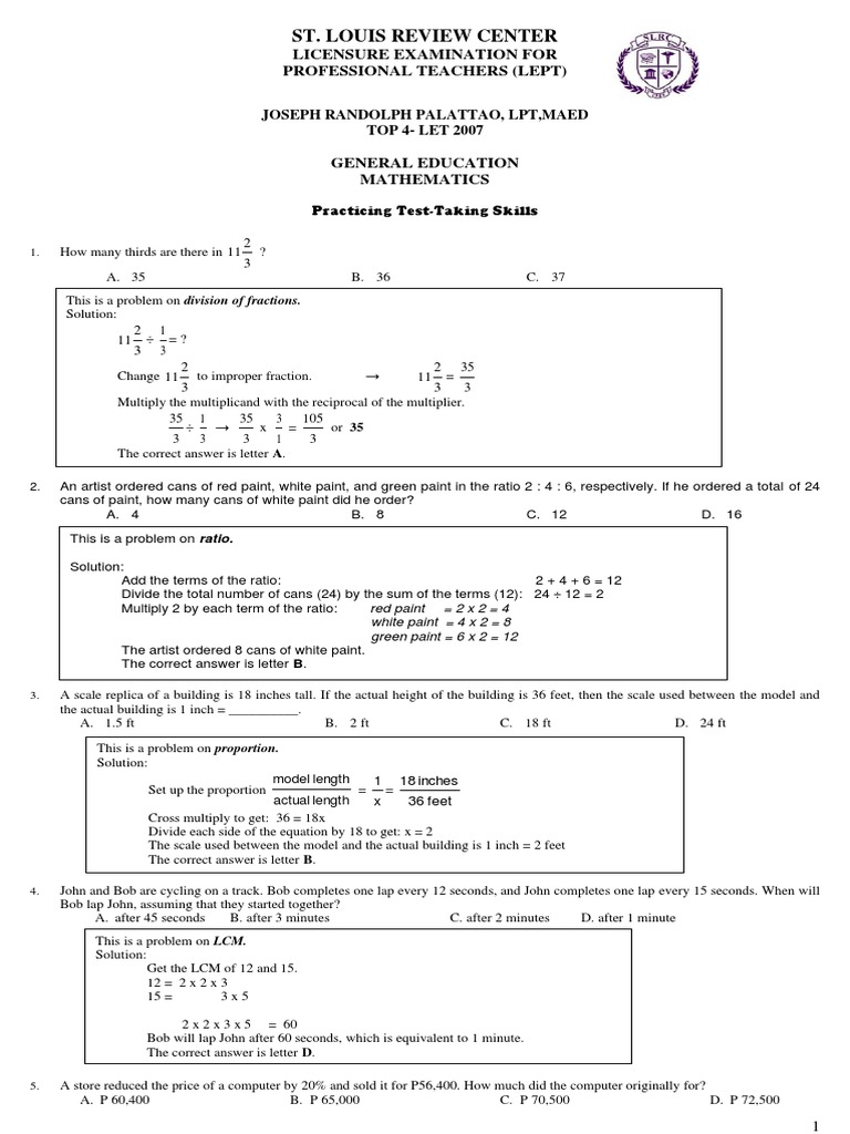 MATH Test Only TNR 10 | PDF | Average | Area