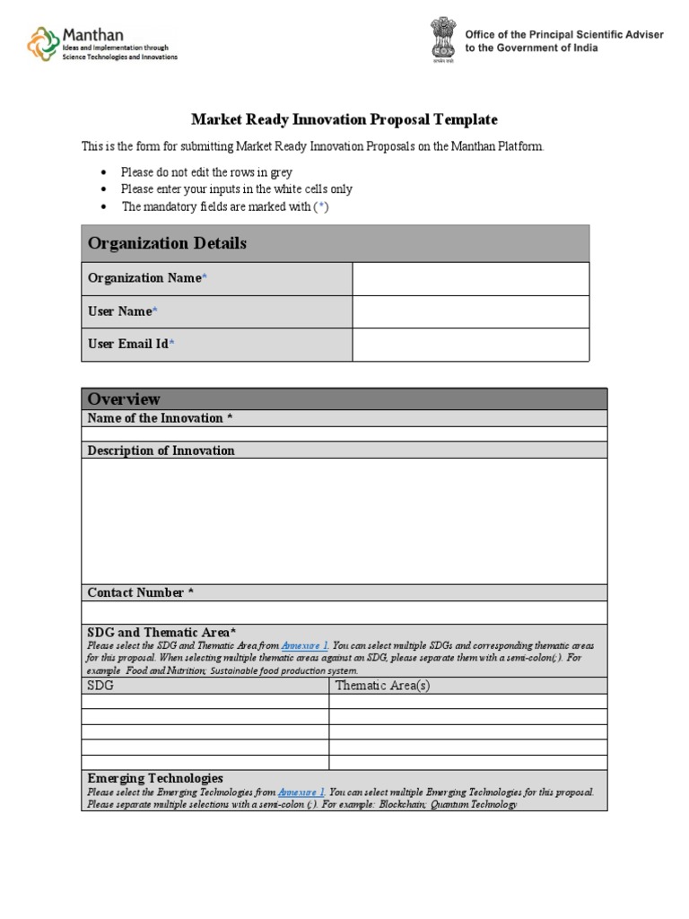 Manthan Market Ready Innovation Project Template v0.2 ...