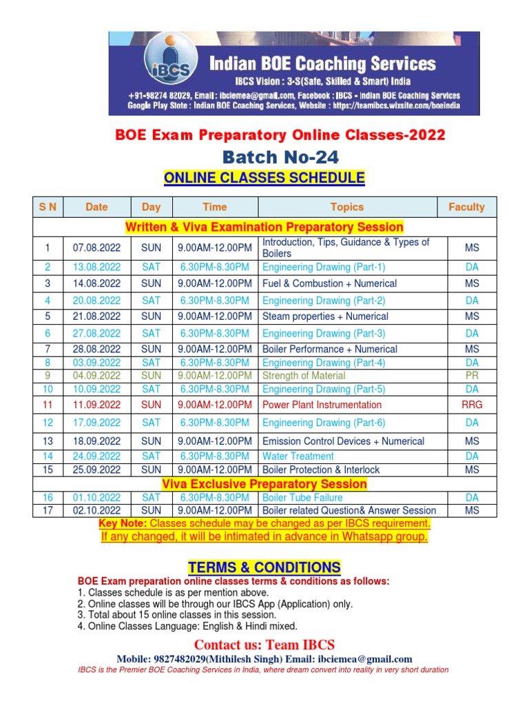 BOE Exam Online Classes Revised Schedule-2022 | PDF | Technology ...