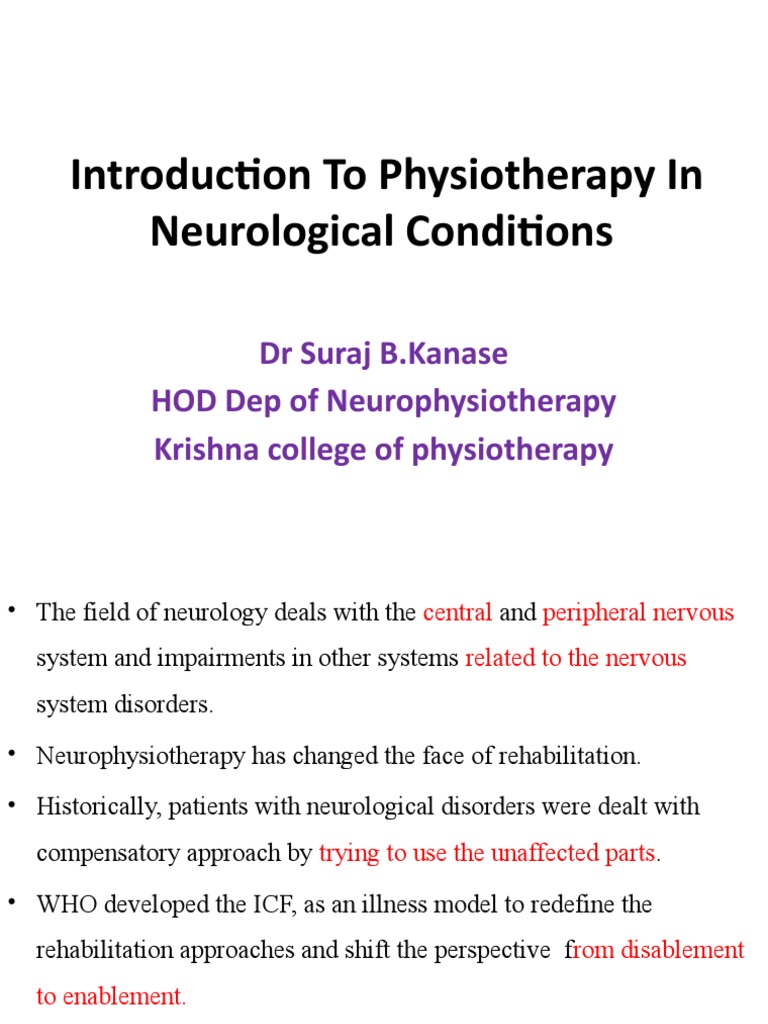 Introduction of Physiotherapy For Neurological Conditions | PDF ...