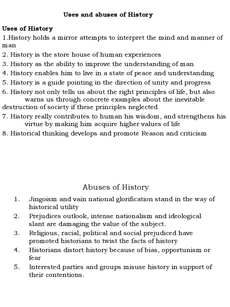 Uses and Abuses of History | PDF | Social Science