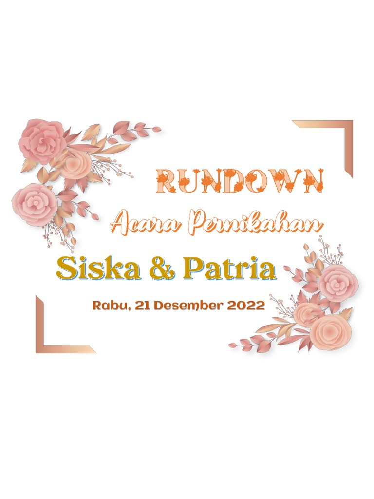 Rundown Acara Pernikahan | PDF