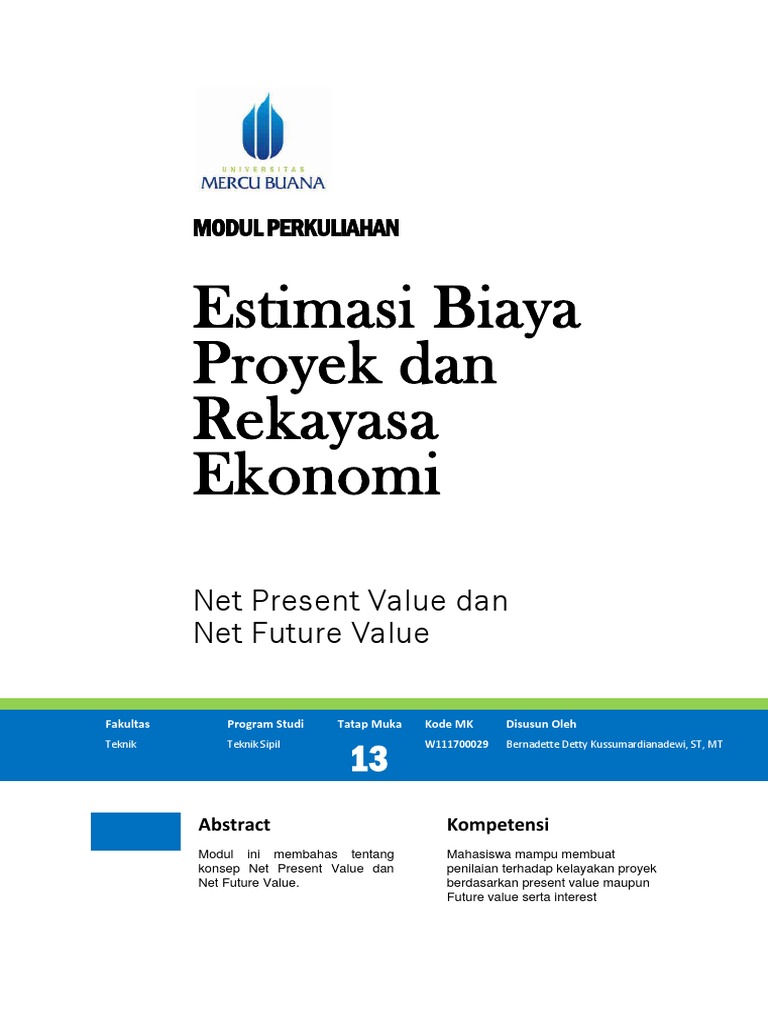Konsep Net Present Value Dan Net Future Value - Word | PDF