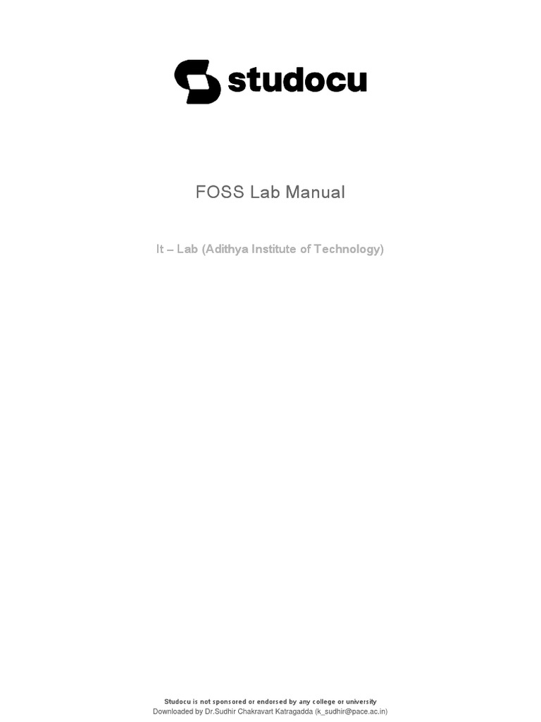 Foss Lab Manual | PDF | Computer File | Shell (Computing)
