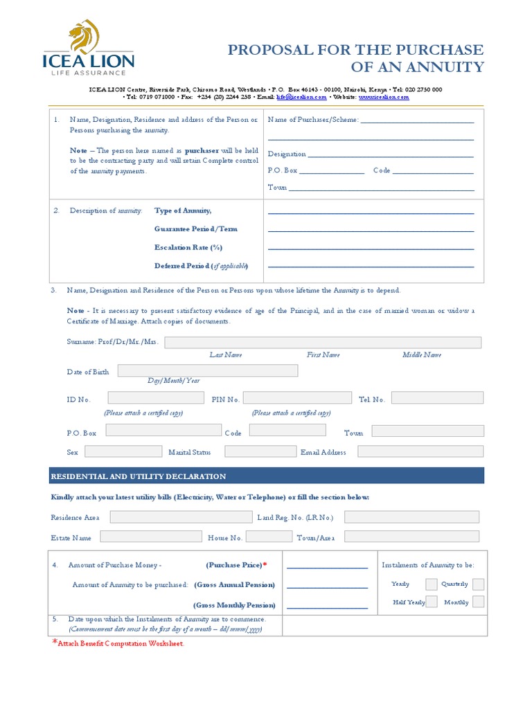 Annuity Proposal Icea | PDF | Life Insurance | Life Annuity