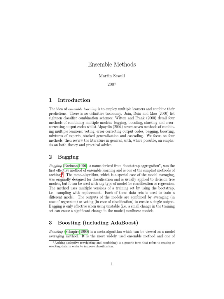 Ensemble Methods | PDF | Support Vector Machine | Cognitive Science