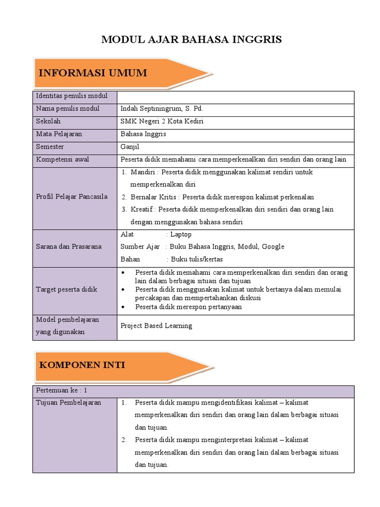 Modul Ajar 1 Introduction | PDF