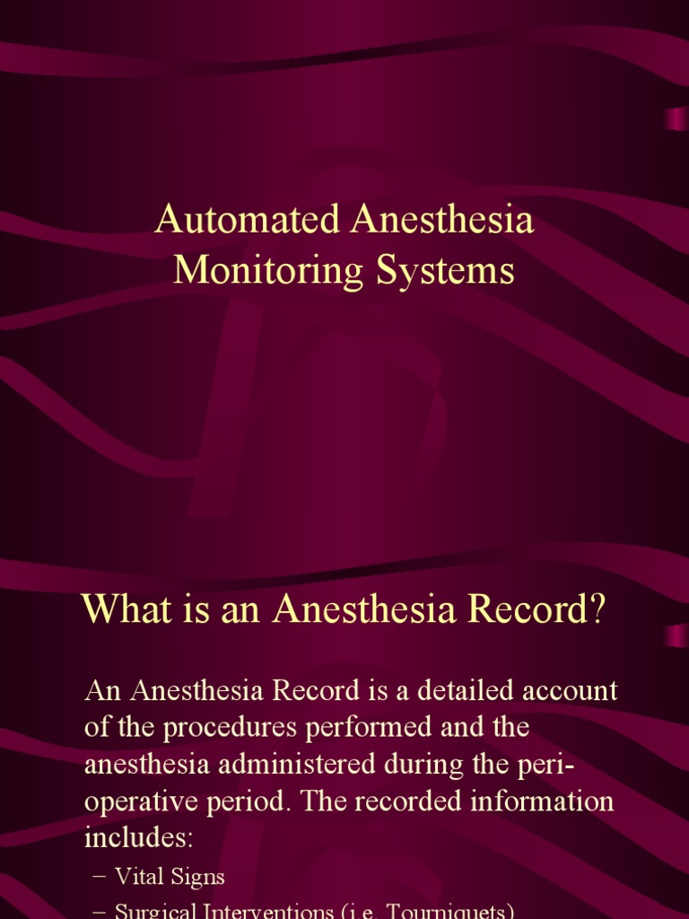 Automated Anesthesia | PDF | Anesthesia | Information Technology