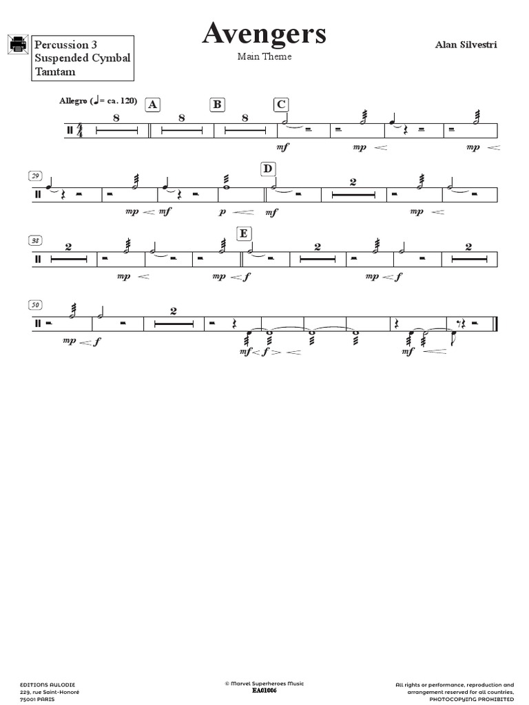 36-EA01006-Avengers - Percussion 3 Suspended Cymbal Tamtam | PDF ...