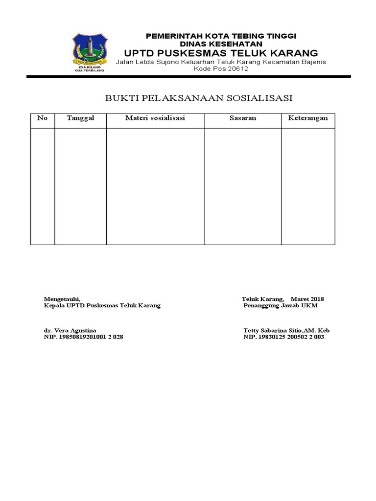 Bukti Pelaksanaan Sosialisasi | PDF