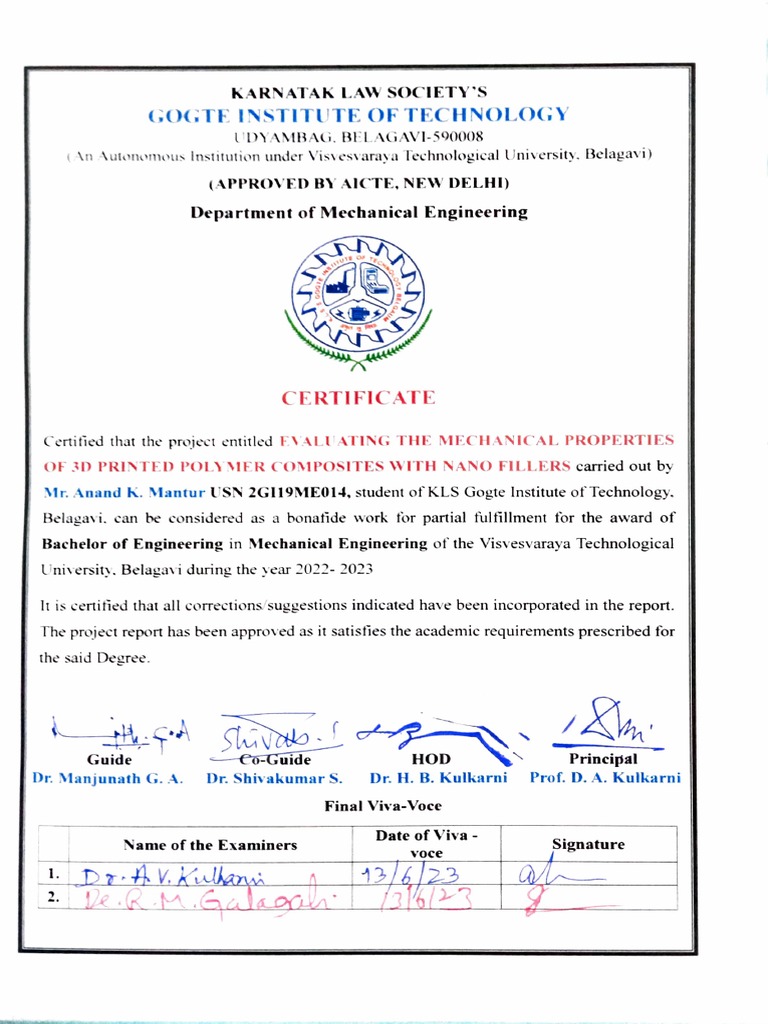 Project Report Certificate | PDF
