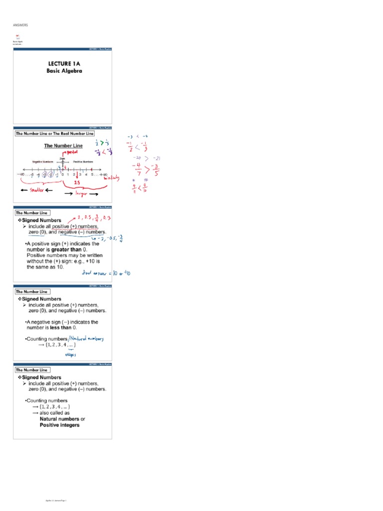 Algebra 1A Answer Key | PDF | Language Arts & Discipline