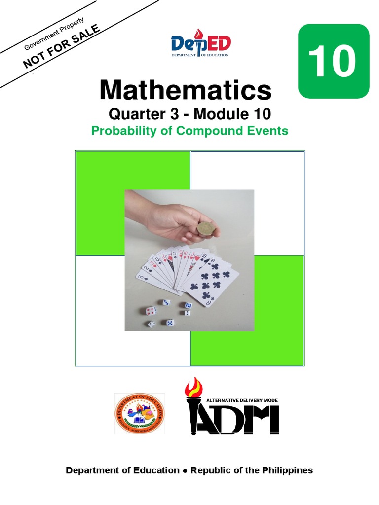 Math10 Q3 Module10 Probalityofcompoundevents Preliminarypages v2 | PDF | Learning | Cognition