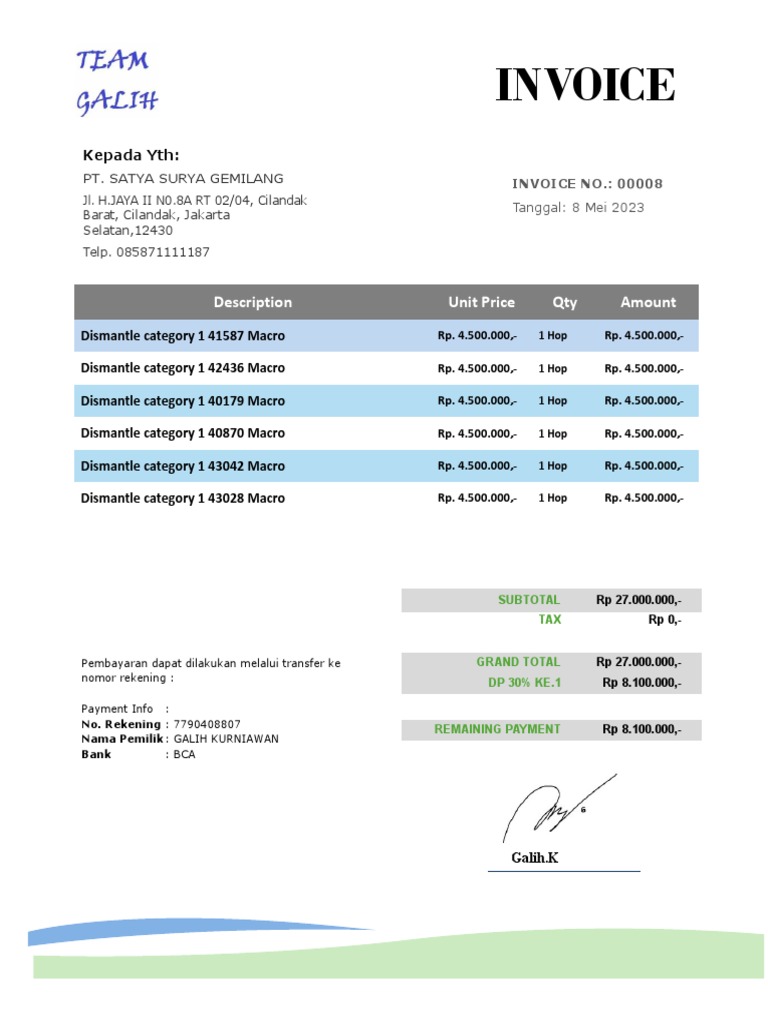 Invoice 30 1 Po00008 Pdf