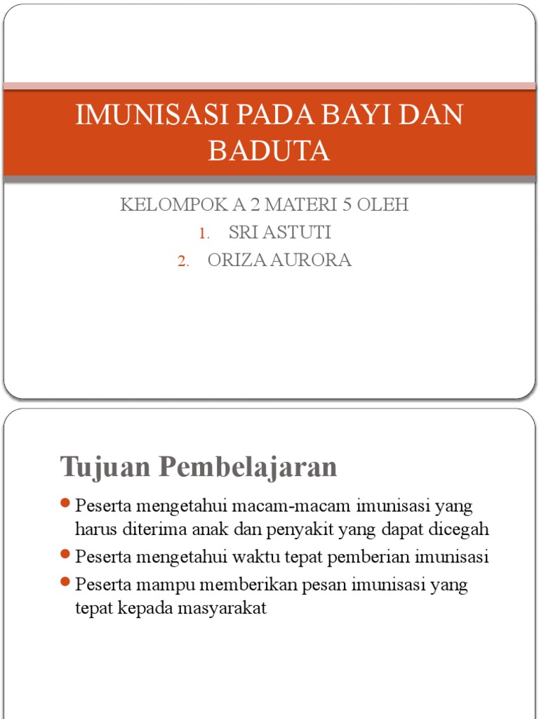 Imunisasi Pada Bayi Dan Baduta | PDF