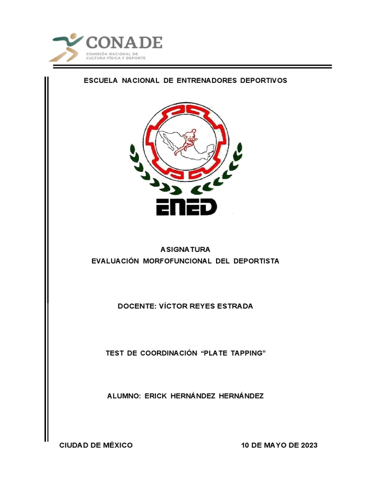 Test de Coordinación: Plate Tapping | PDF