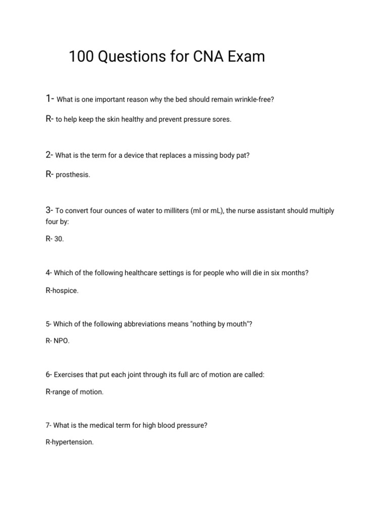 100 Questions F-WPS Office | PDF | Nursing | Causes Of Death