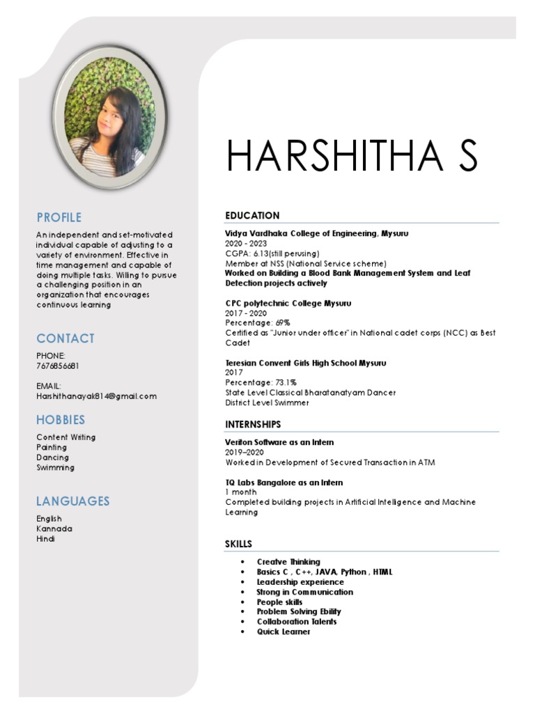 Harshitha S: Profile | PDF | Cognition | Behavior Modification