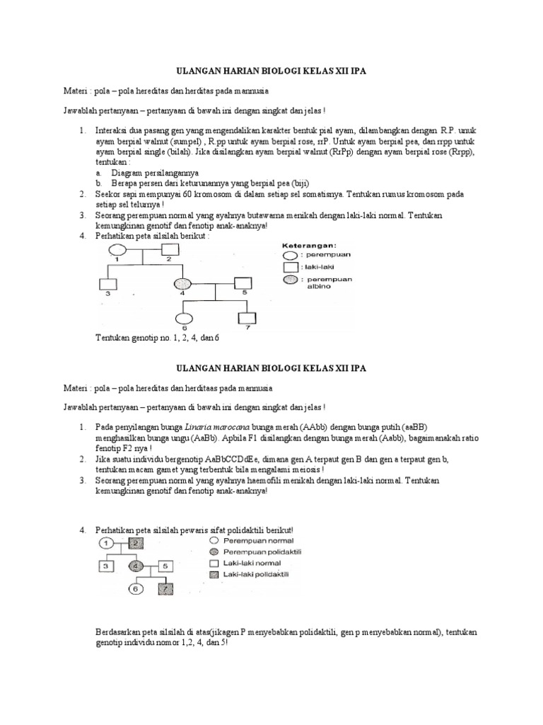 Ulangan Pola-Pola Hereditas | PDF