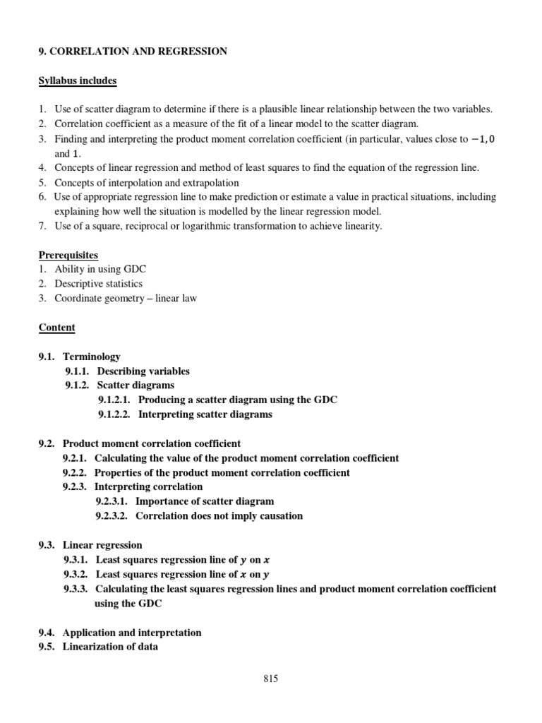 12-S6 Correlation and Regression | PDF | Regression Analysis | Linear ...