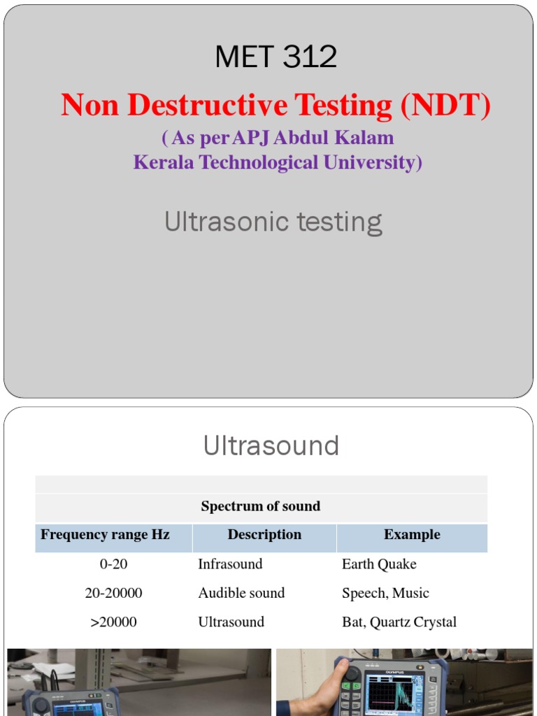 Ultrasonic Testing Principles and Techniques | PDF | Waves | Sound