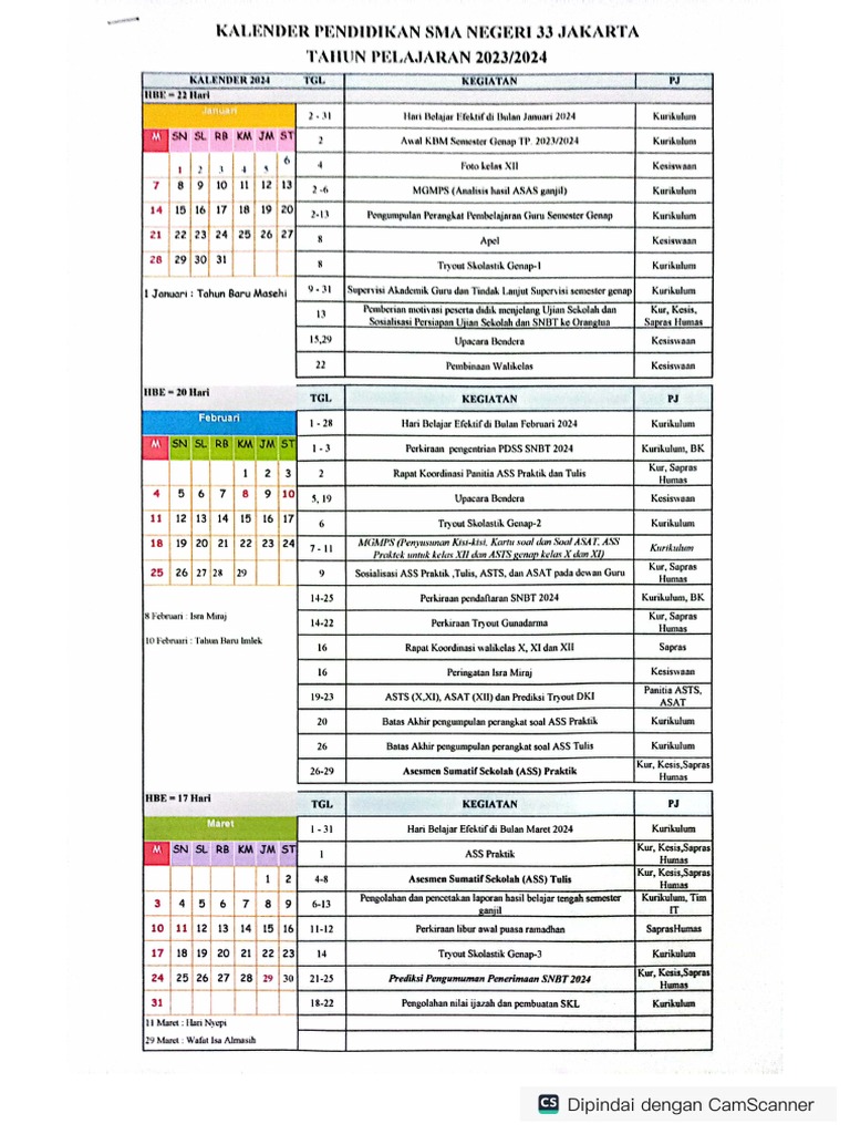 Kalender Pendidikan TP. 2023-2024 | PDF