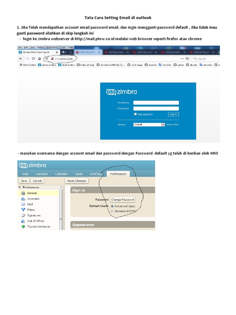 Tata Cara Setting Email Di Outlook | PDF