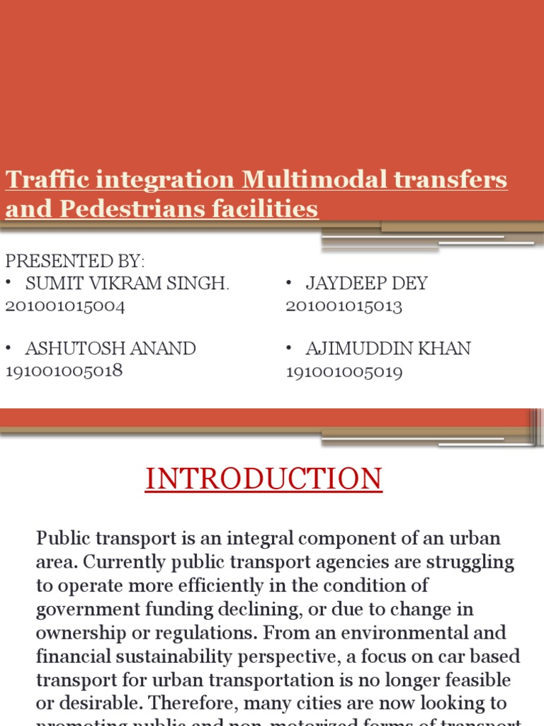 R04 - Traffic Integration, Multimodal Transfers & Pedestrian Facilities | PDF | Public Transport ...