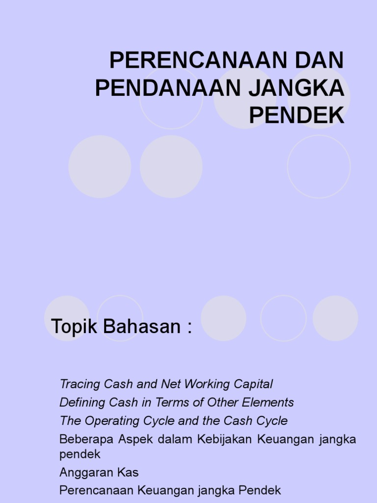 Perencanaan Dan Pendanaan Jangka Pendek | PDF