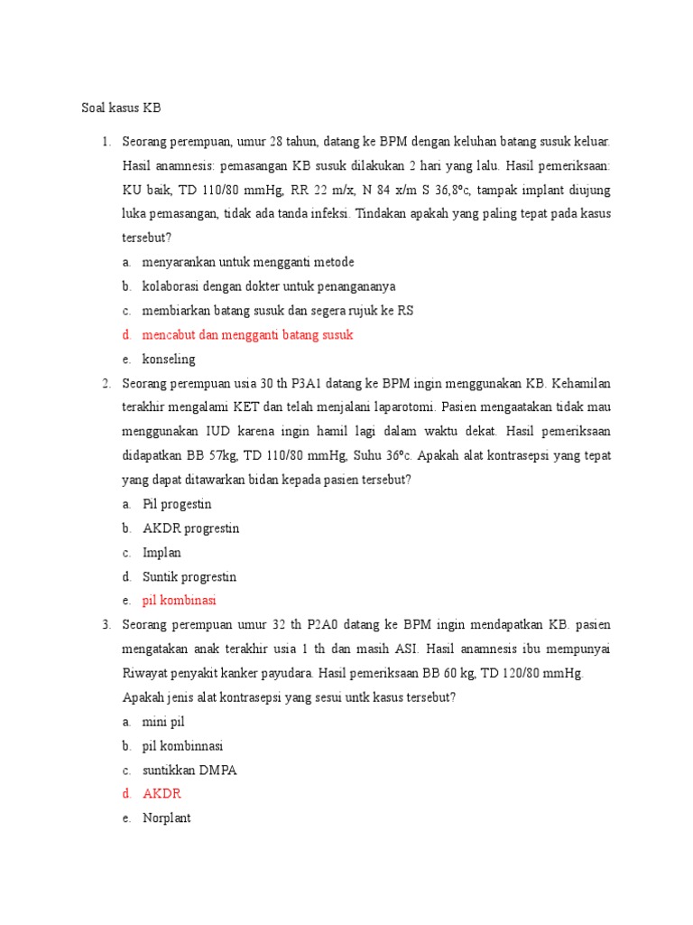 Pembahasan Kasus Tentang KB | PDF