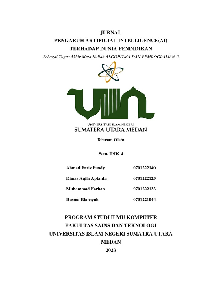 Pengaruh Artificial Intelligence (AI) Terhadap Dunia Pendidikan | PDF