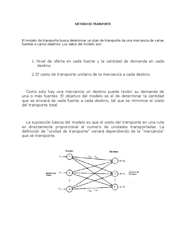 Metodo de Transporte | PDF | Programación lineal | Transporte