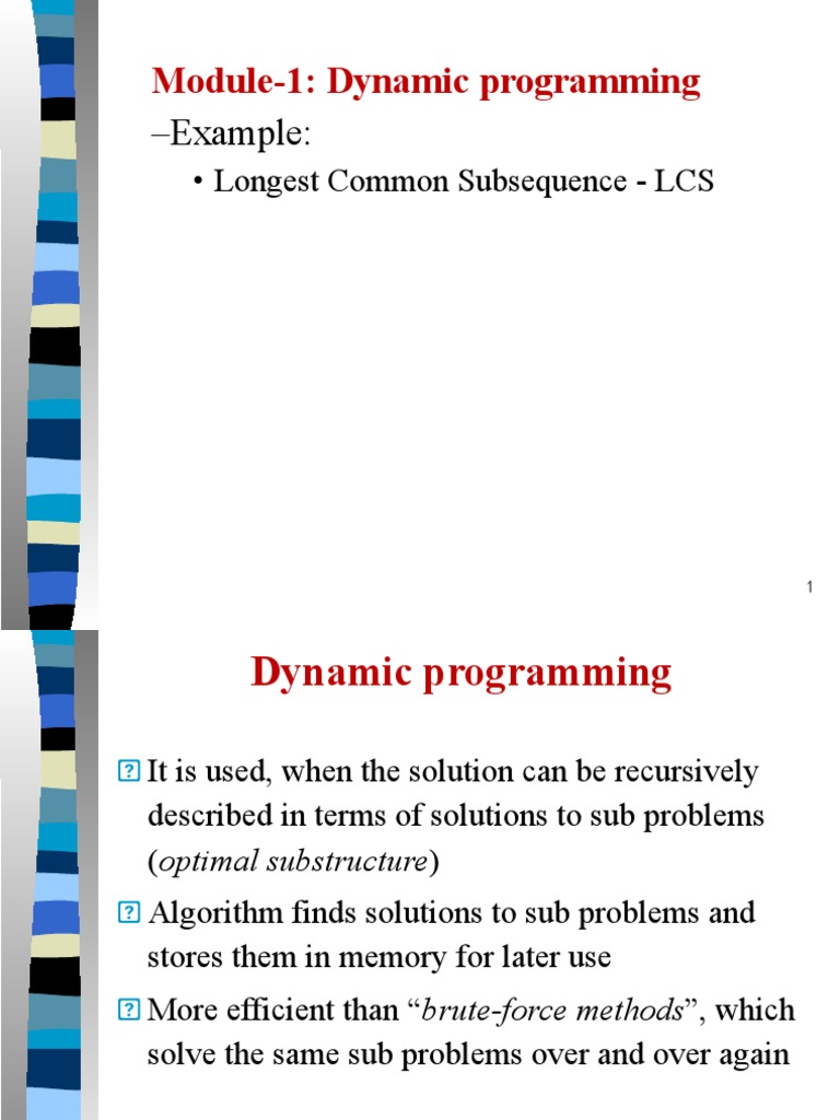 Module 1 Dynamic Programming | PDF | Dynamic Programming | Computational Science