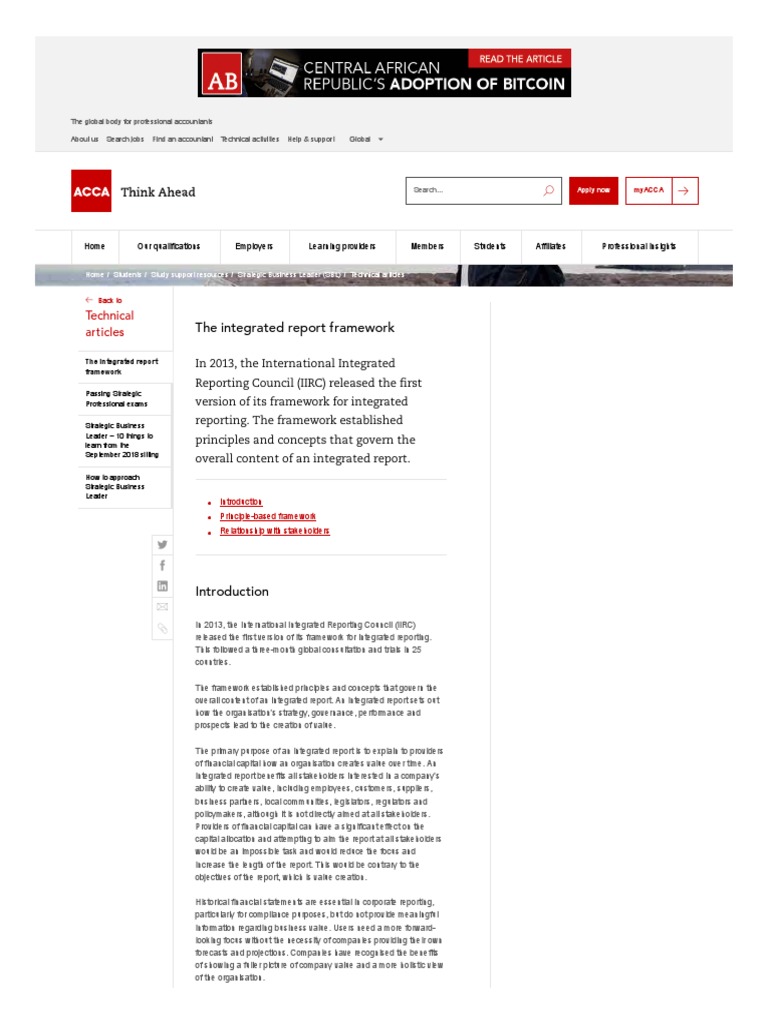 Integrated Reporting | PDF | Strategic Management | Business