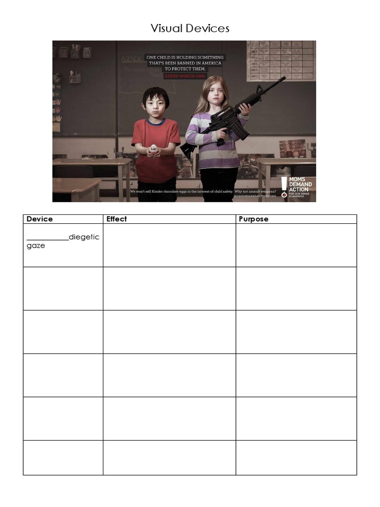 Visual Devices Worksheet | PDF